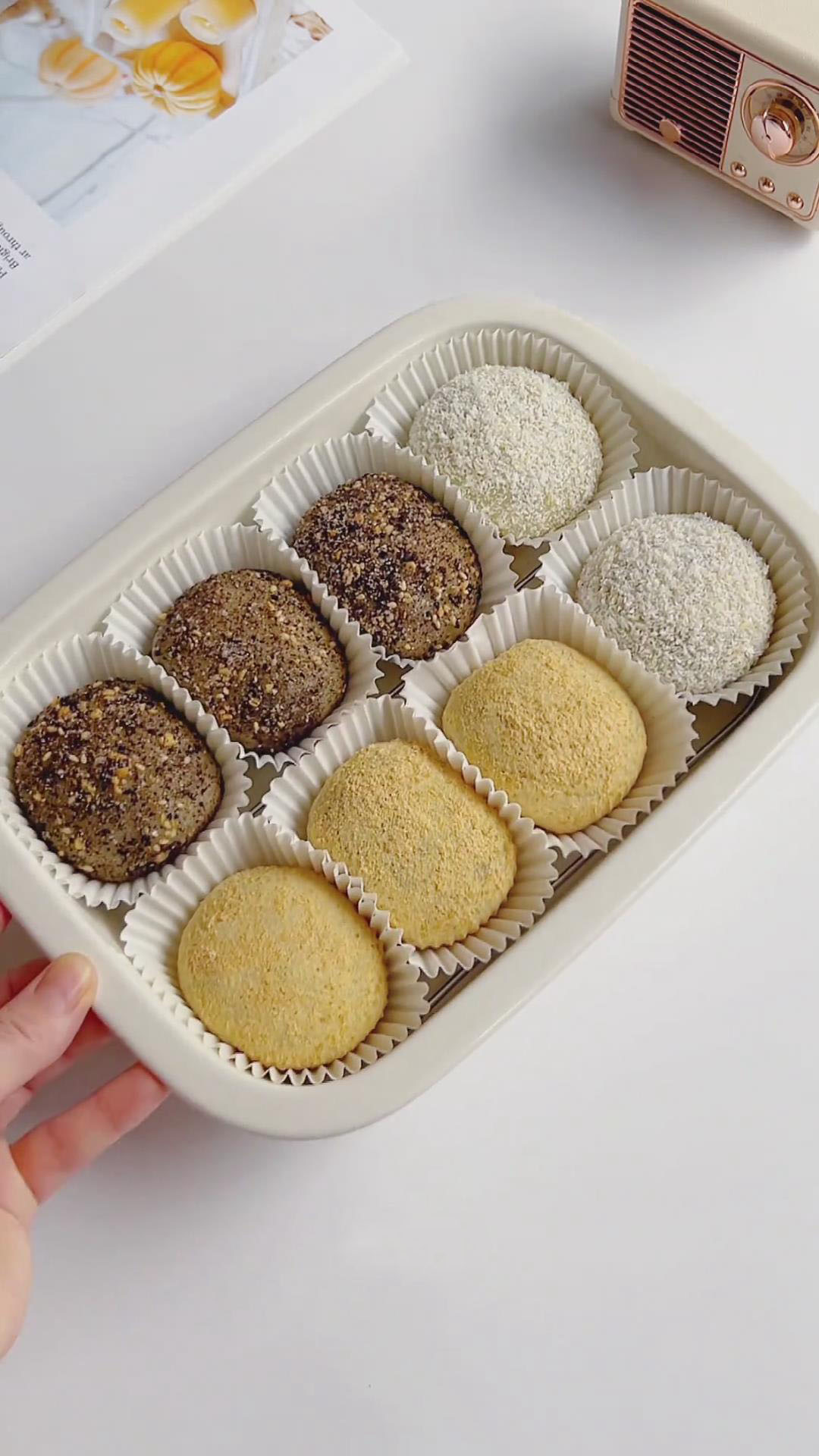 Easy Oreo Peanut Mochi with Peanut-Sesame Filling - Cooking With Chun
