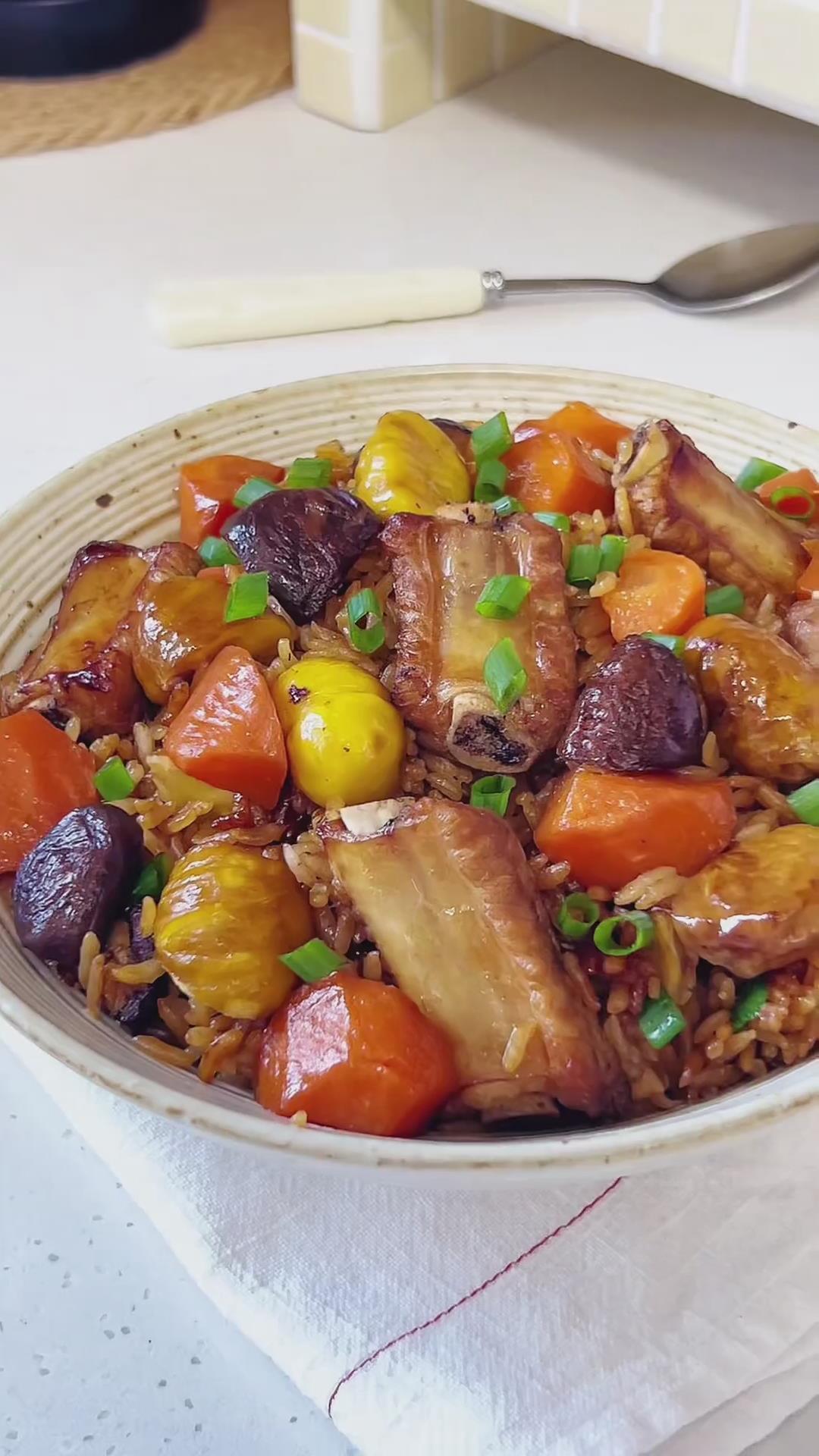 One-Pot Rice Cooker Pork Rib Rice (Super Easy Dinner!) - Cooking With Chun