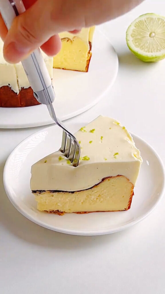 Double-Layer Lemon Basque Cheesecake - Cooking With Chun