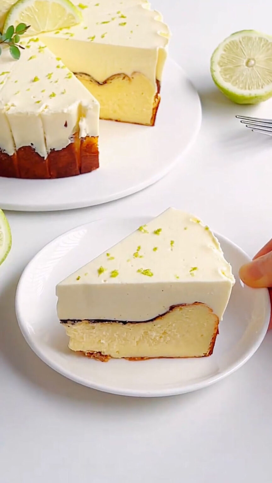 Double-Layer Lemon Basque Cheesecake - Cooking With Chun