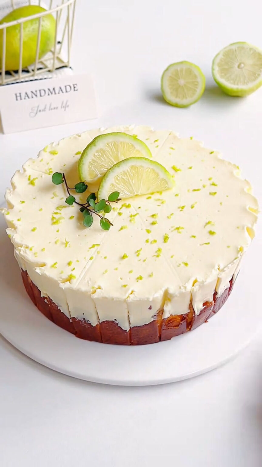 Double-Layer Lemon Basque Cheesecake - Cooking With Chun
