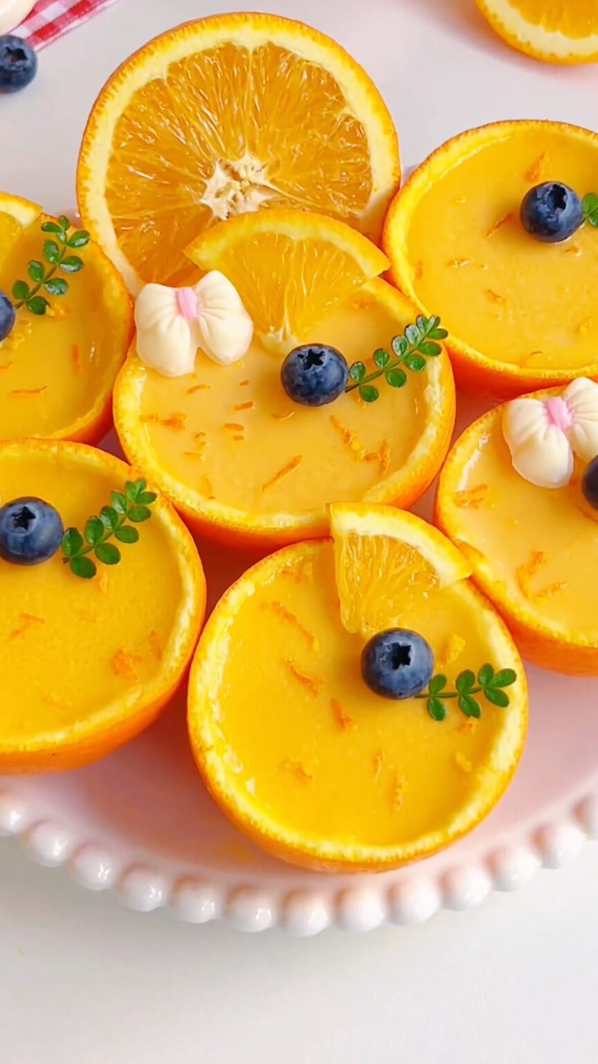 Orange Puddings (No-Bake Orange Peel Dessert) - Cooking With Chun
