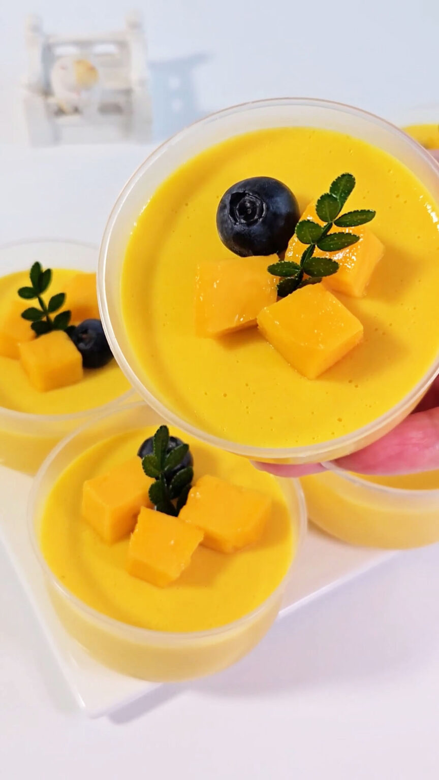 Easy Mango Pudding Recipe (Silky & No Grainy Texture!) - Cooking With Chun